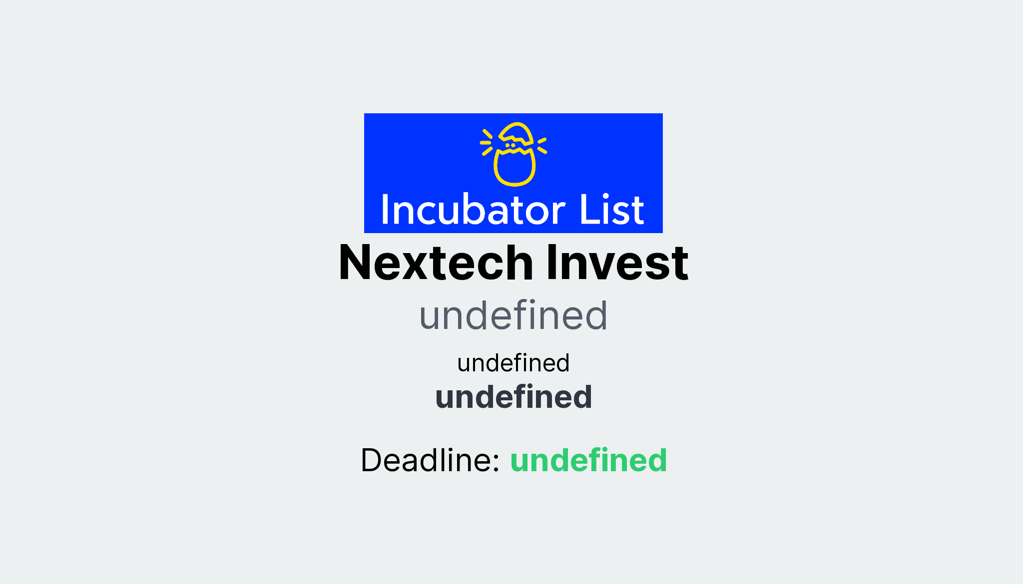 Nextech Invest - Key Information